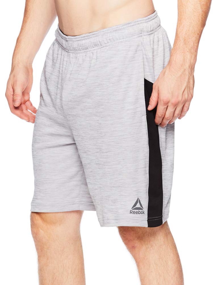 Reebok Men's Drawstring Shorts - Athletic Running & Workout Short - Cool Down Sleet Heather, Small