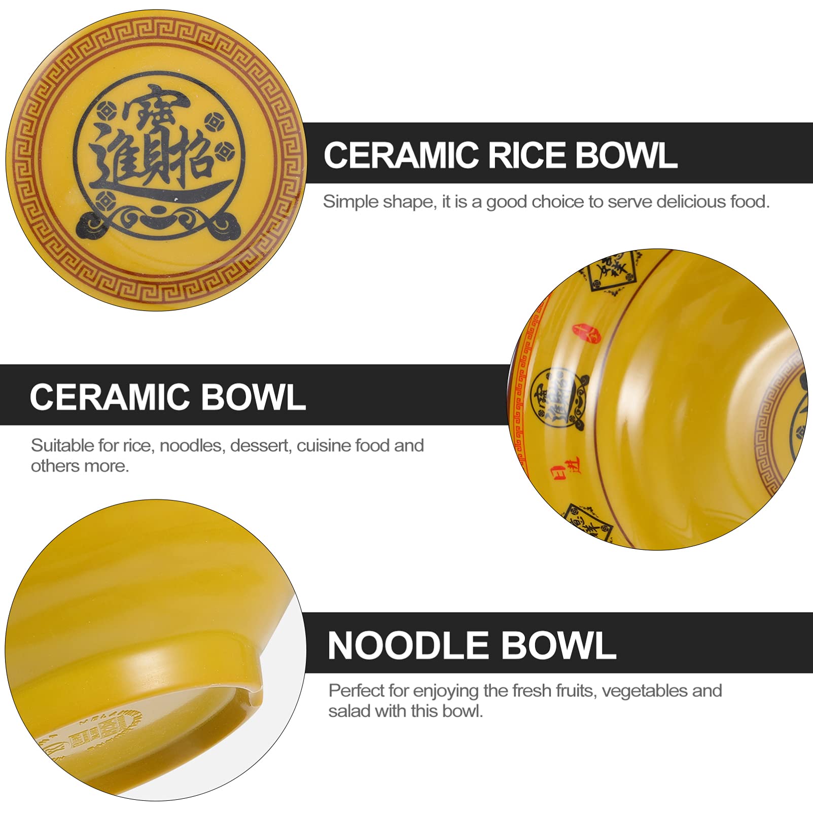 Yardwe Cereal Bowl Camping Dinnerware Bowl Udon Noodle Mala Tang Melamine Camping Eating Utensils Dinner Bowls