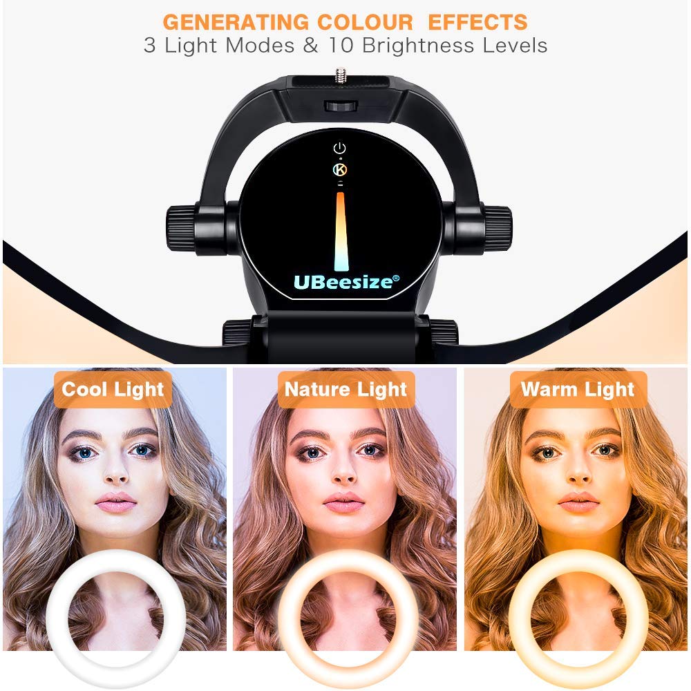 UBeesize Ring Light Kit: 17.5” Led Ring Light with Wireless Control, Professional Bi-Color 3000K-6000K Circle Lights, Up to 5000Lux, Compatible with DSLR Cameras, Cell Phones and Webcams