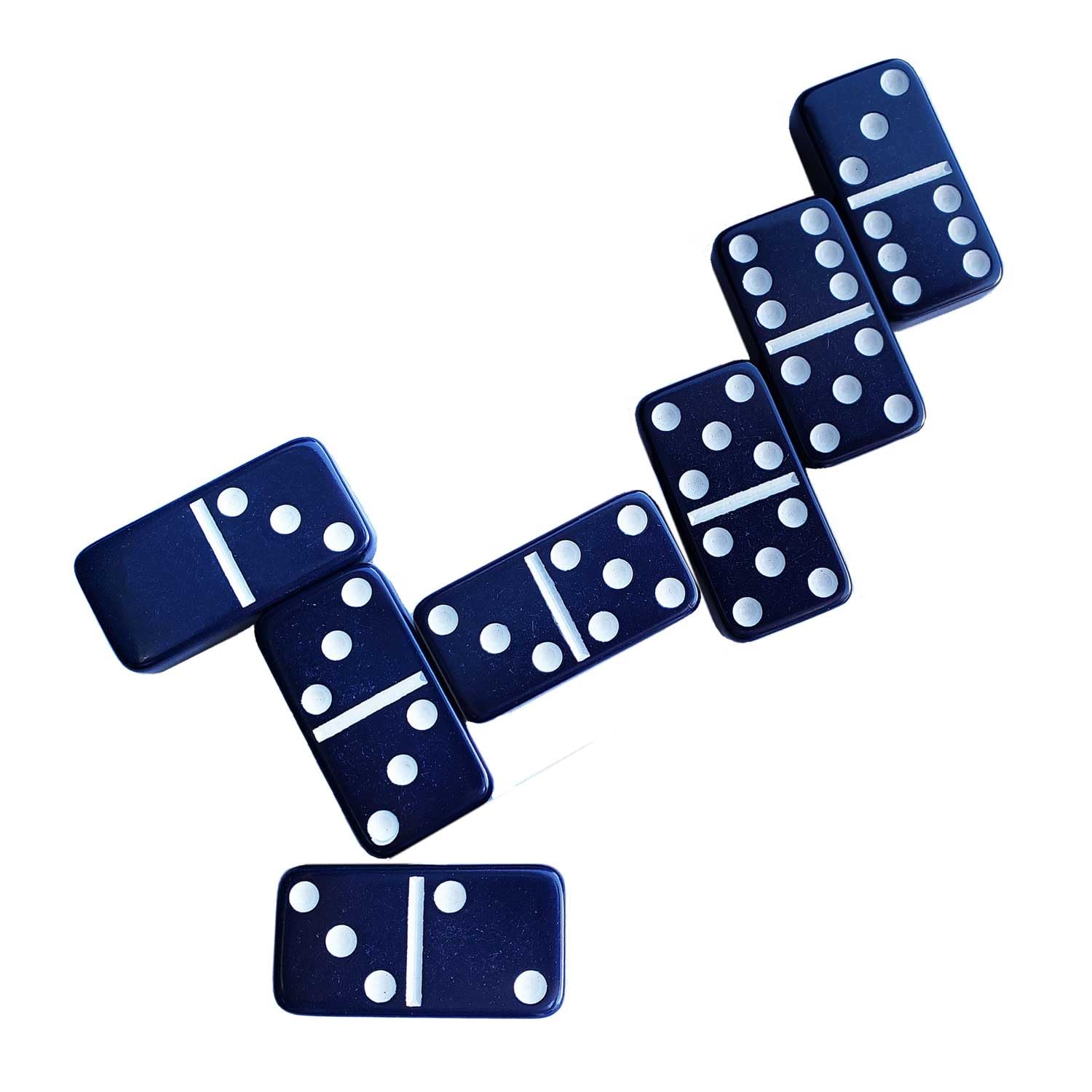 OMURA Games | Double 6 Jumbo Dominoes Set | Midnight BLUE