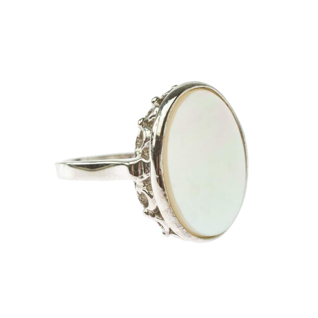 Providence Vintage Jewelry Mother of Pearl 18k White Gold Plated Ring