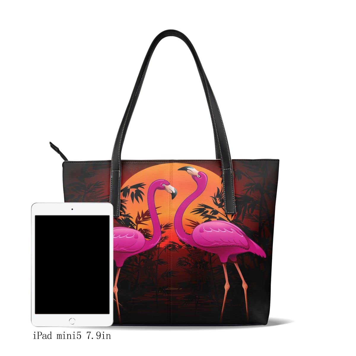 Zoyen Women Handbag Tote Bag Tropical Flamingos Shoulder Bags Handle Satchel Purses