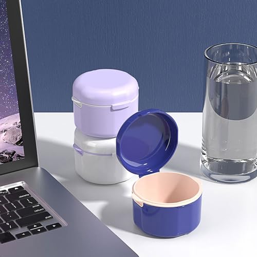 Portable Denture Retainer Case with Double Layer Design for Deep Cleaning and Storage - Food Grade Plastic