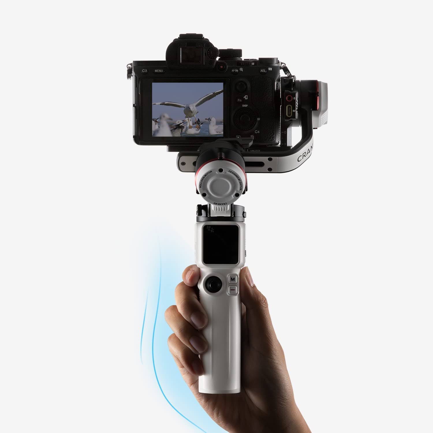 Zhiyun Crane M3 3-Axis Handheld Gimbal Stabilizer for Light Weight DSLR Mirrorless Cameras Smartphone and Action Camera, Compatible with Canon Sony Fujifilm Panasonic iPhone Sumsang GoPro