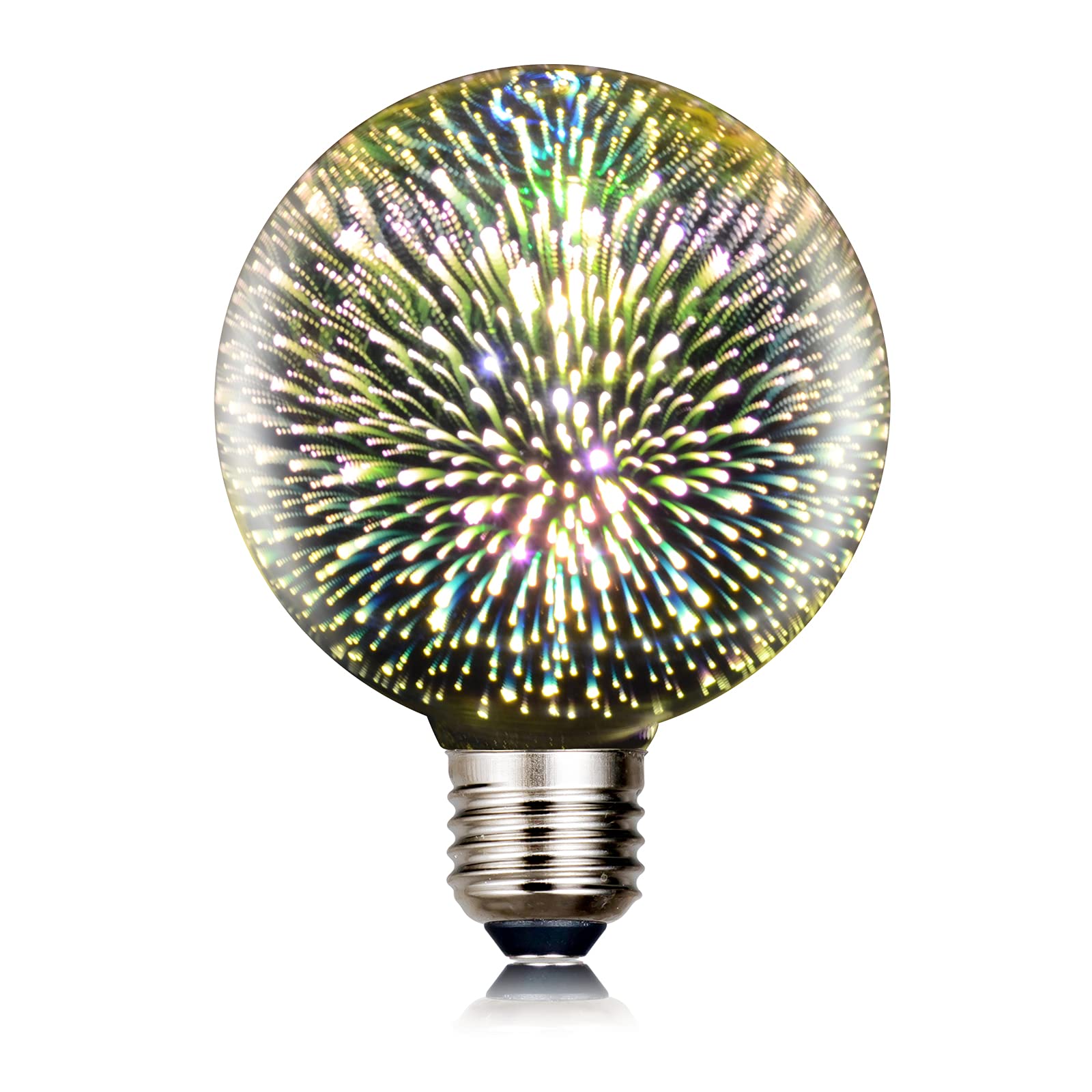 VANGPI Firework Light Bulb, Decorative 3D LED Bulb, E27, 4.5W, AC85-265V, 3.7x5.1 inch, for Home, Party, Bedroom, Disco(1 PC)