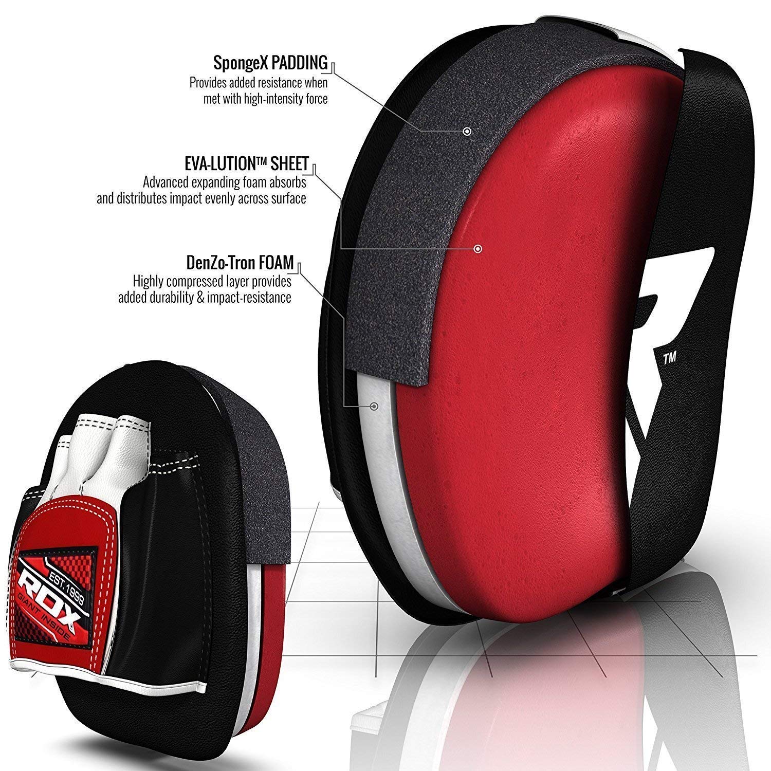 RDX Boxing Pads and Gloves Set, Hook and Jab Target Focus Mitts with Punching Gloves, Hand Pads for MMA, Muay Thai, Kickboxing, Martial Arts, Karate Training, Padded Coaching Strike Shield