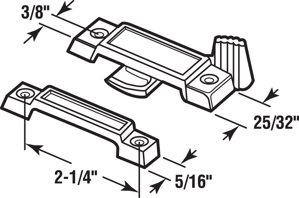 Prime-Line F 2532 Slim Line Sliding Window Sash Lock, 2-1/4 In. Hole Centers, Diecast Zinc, Black-Painted, (Single Pack)