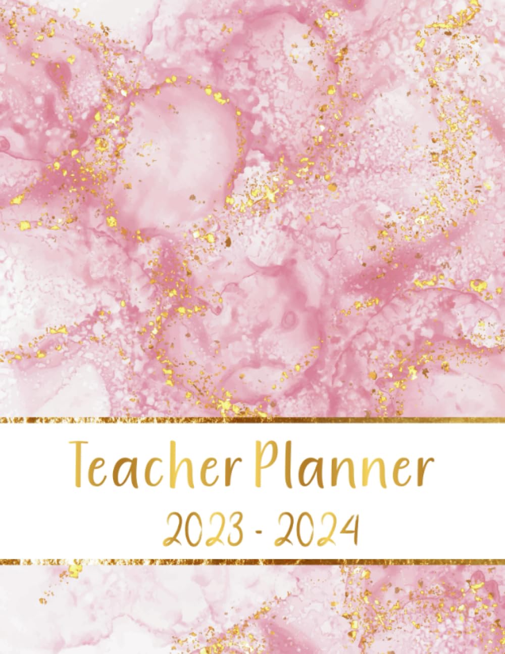 Teacher Planner 2023-2024: Large Weekly and Monthly Teacher Calendar, 8.5 X 11 In", Elementary and Middle School Teacher Organizer, Pink Marble Cover