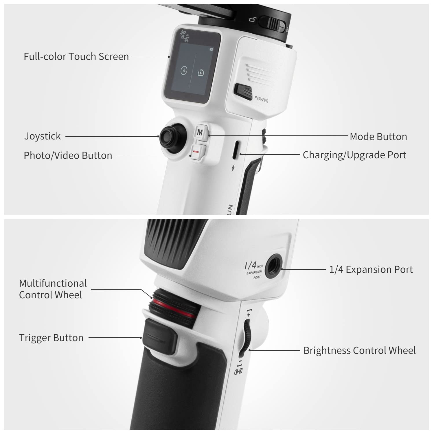 Zhiyun Crane M3 w/Go Pro Mount + Phone Holder All-in-1 3-Axis Handheld Gimbal Stabilizer for GoPro Hero 10/9/8/7/6/5 Sport/Action Mirrorless Cameras Smartphone iPhone 13 Pro Max Mini 12