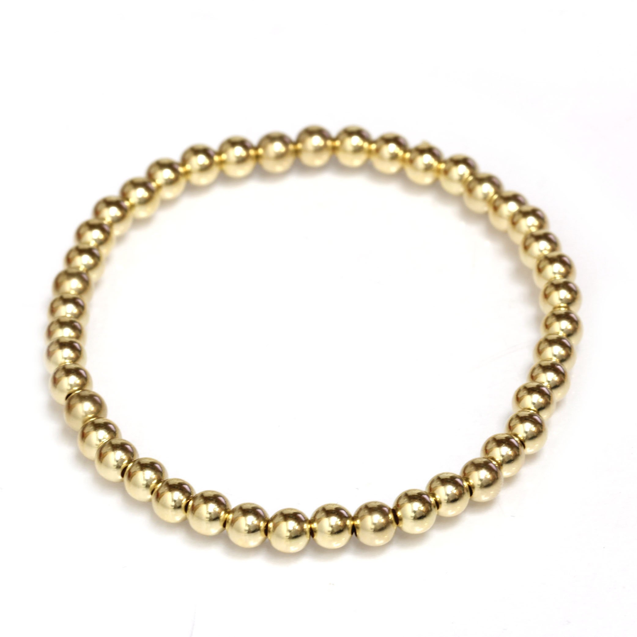 Seven Seas Pearls Bead Stretch Elastic 6mm Bracelet Gold Filled Yellow, White and Rose, Easy Slide on (Yellow Gold Filled, 8.5)