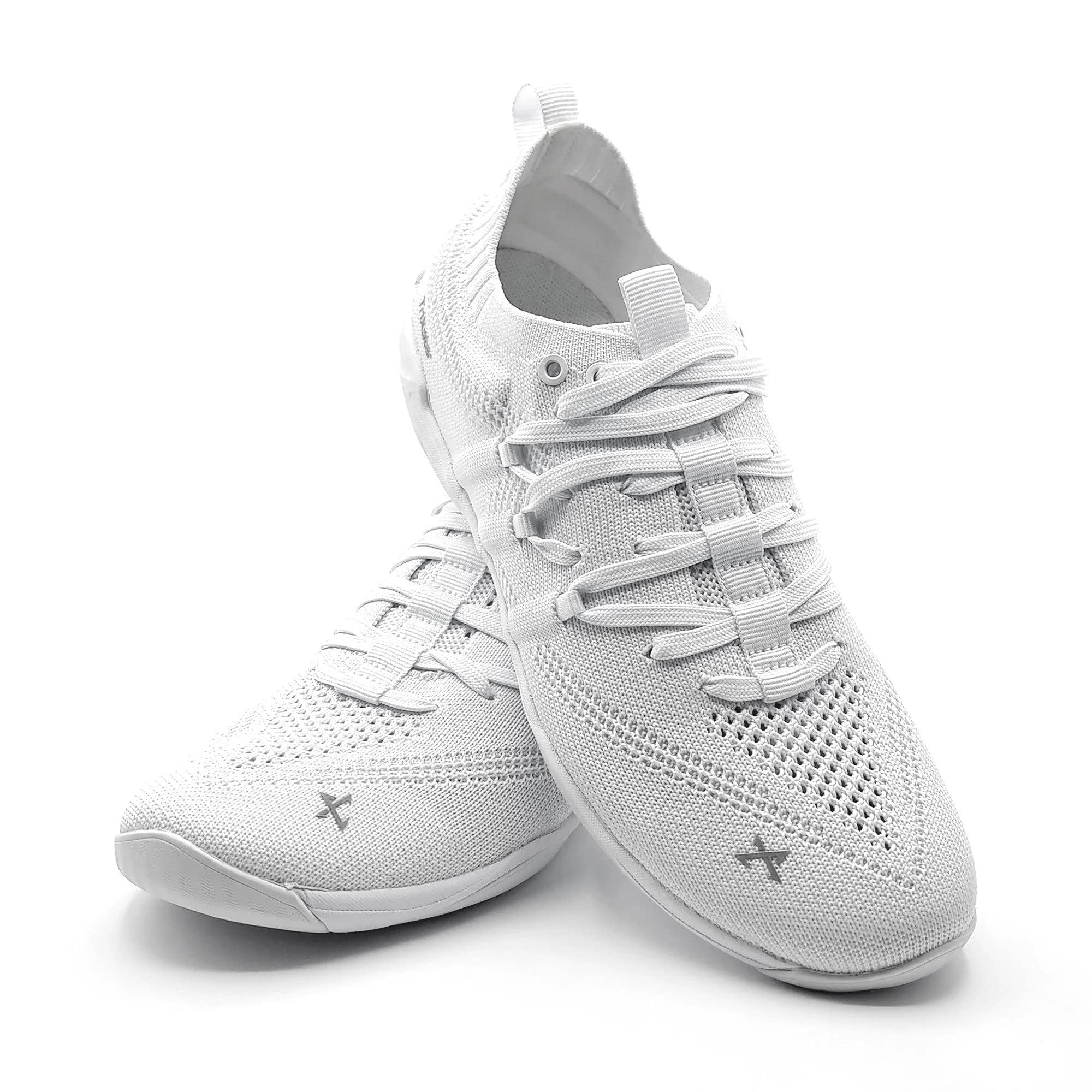 TriXstar Altair Unisex Premium Cheer Shoes, Cheerleading Sneakers Lightweight Lace Up Shoe for Men and Women, Superior Functional Design, White
