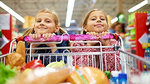 Shopping Cart Handle Cover by Handle Hugger | Buggy Covers for Babies | Cart Cover for Babies Girls | Travel Accessory | Kid Friendly | Compact, Foldable, Reusable, Washable | 18 in.(Pink)