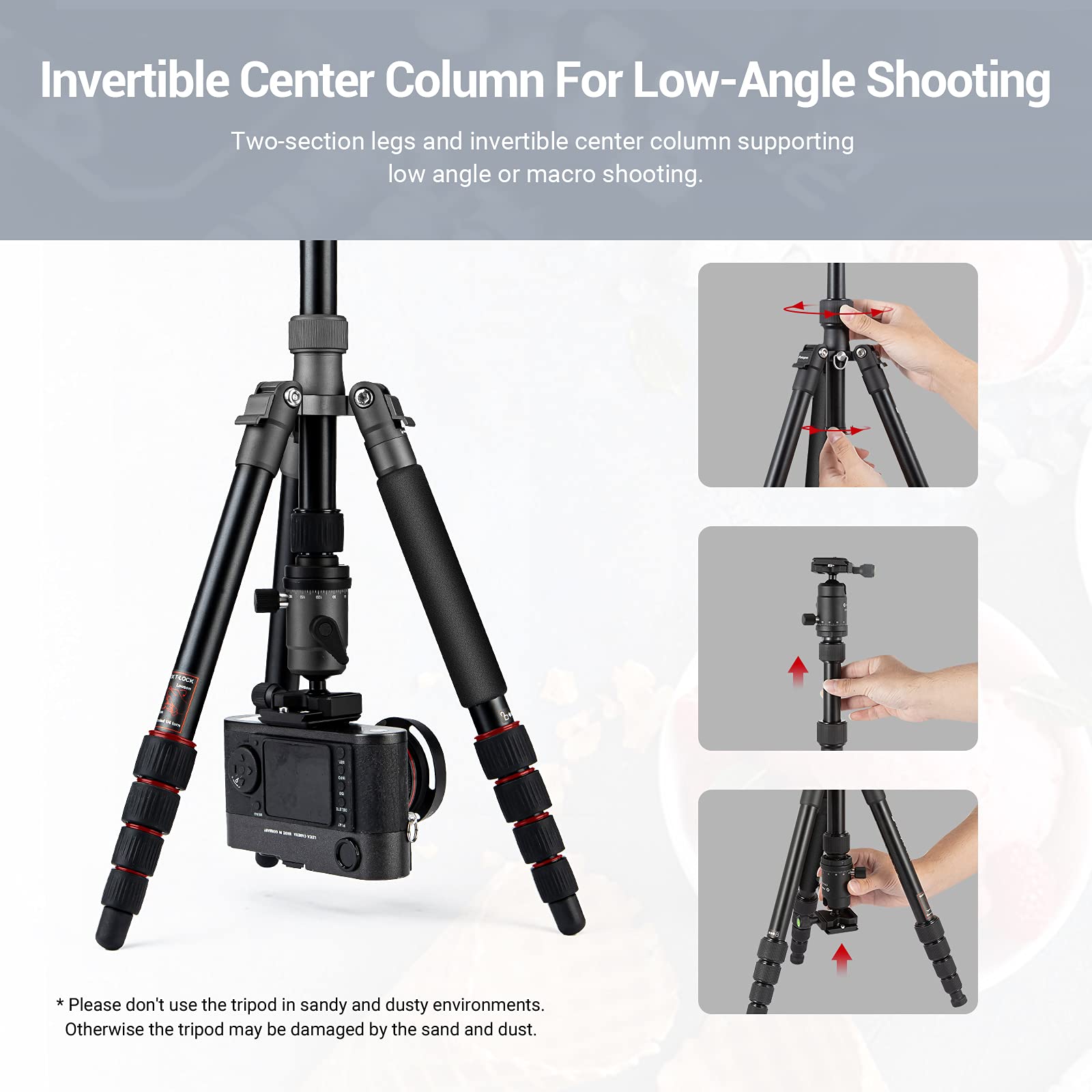 SmallRig Selection Lightweight 57" Aluminum Camera Tripod, Fodable DSLR Tripod for Travel, w/ 360 Degree Ball Head Quick Release Plate, Max. Payload 17.6lb, Adjustable Height 13.3"-57" - 3257