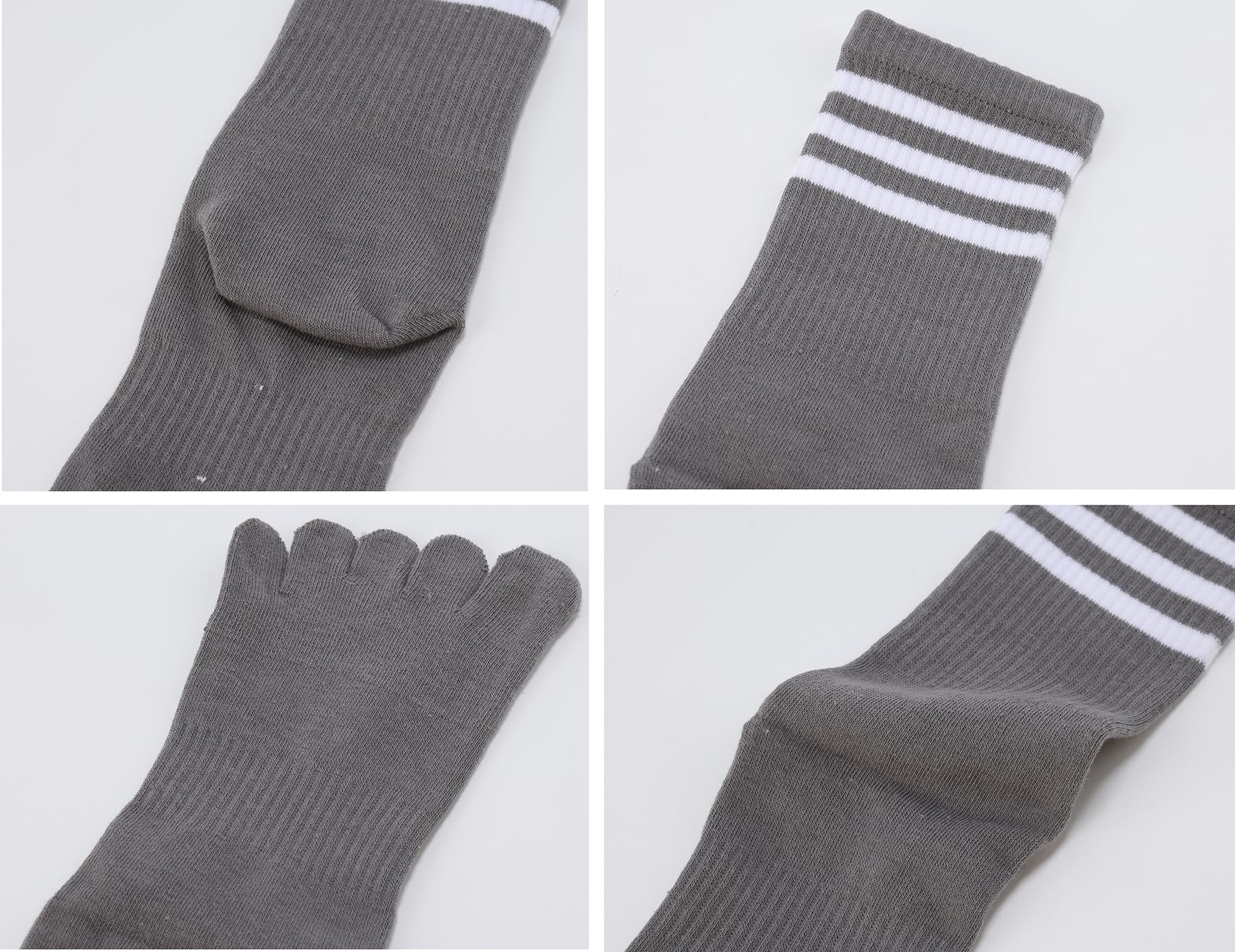 Women Toe Socks Running Wicking 5 Finger Split Toe Crew Cotton Athletic 3 Pack
