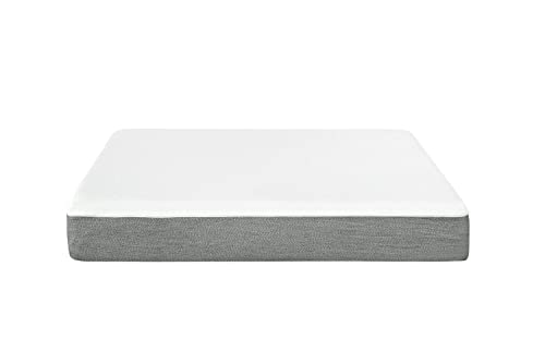 Primo International Lexis 10-Inch Gel Memory Foam Mattress, Queen, White/Grey