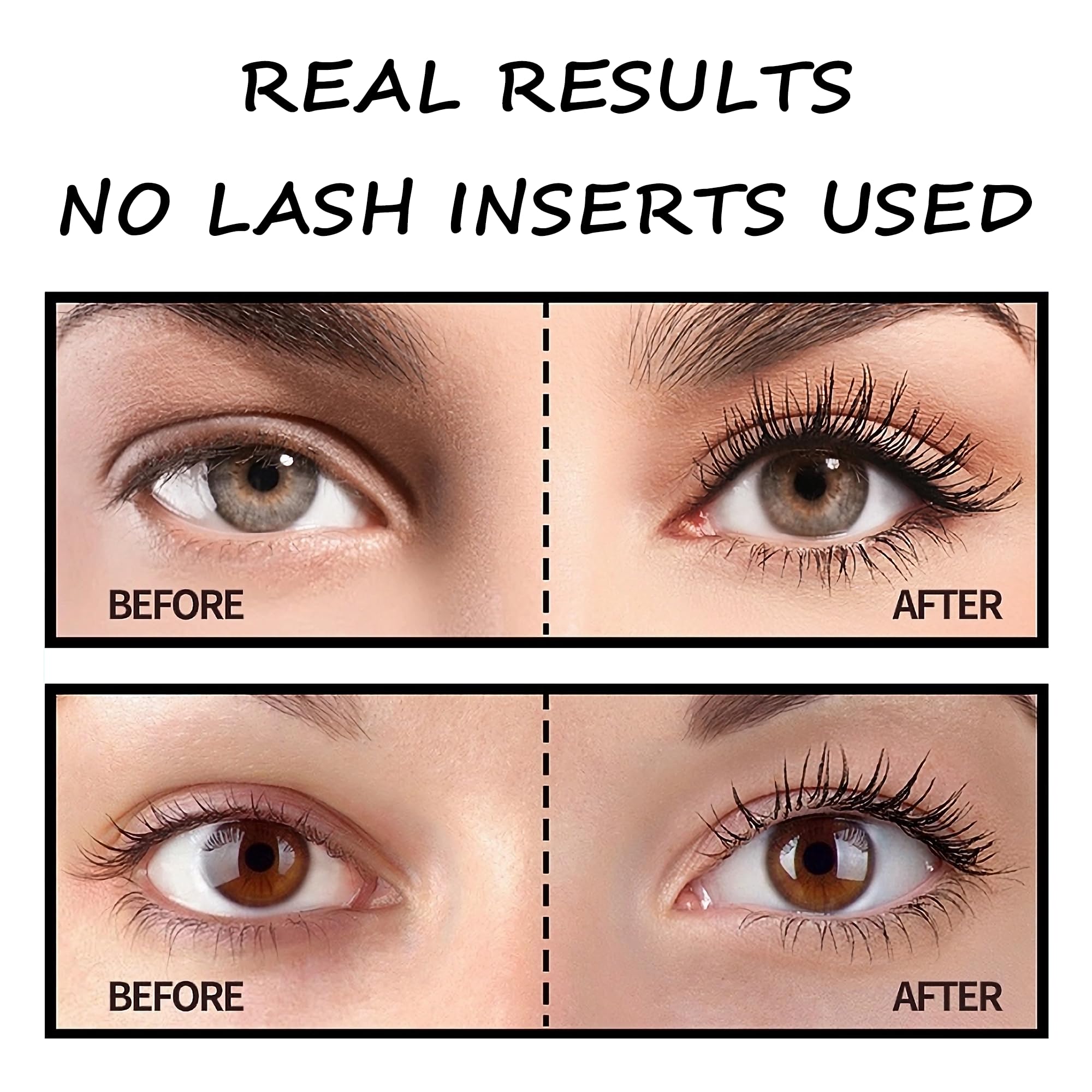 Waterproof Mascara Black with Eyelash Comb Set, Natural Mascara Black Volume and Length for Makeup - Lengthening, Volumizing, Long-Lasting
