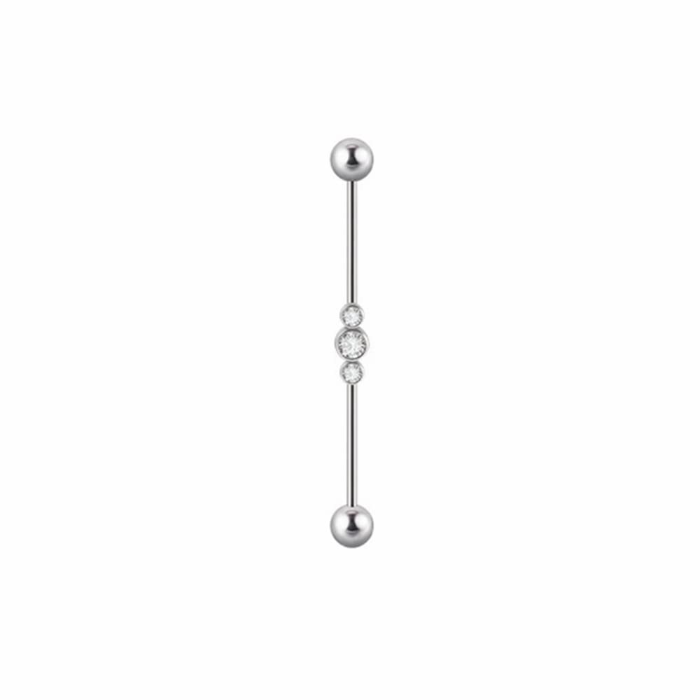 ZQGOFPT 16G Industrial Piercing Surgical Stainless Steel Industrial Barbell Earrings for Women Men with CZ Cartilage Earring Body Piercing Jewelry 1 1/2 Inch 38mm (16G Style:D)