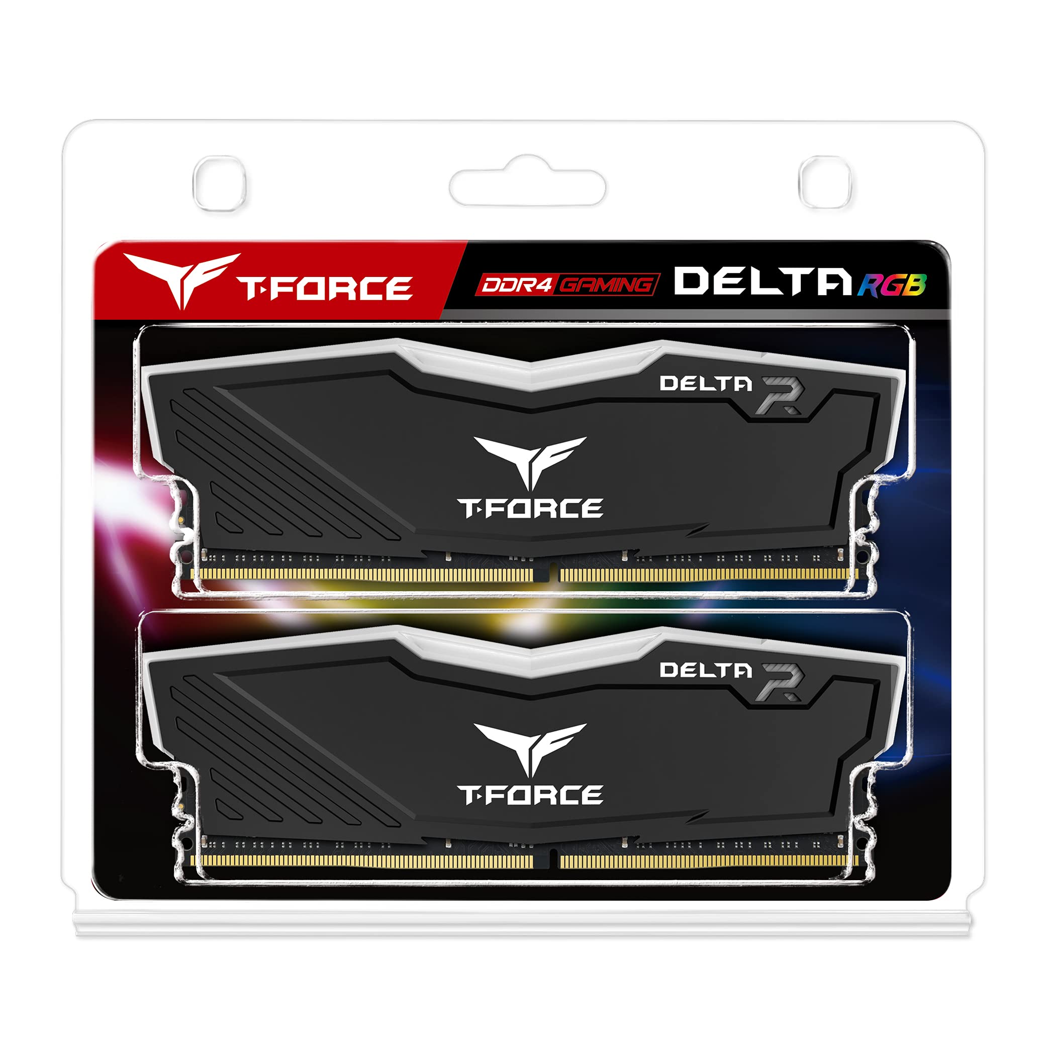 TEAMGROUP T-Force Delta RGB DDR4 32GB (2x16GB) 3600MHz (PC4-28800) CL18 Desktop Gaming Memory Module Ram Black - TF3D432G3600HC18JDC01