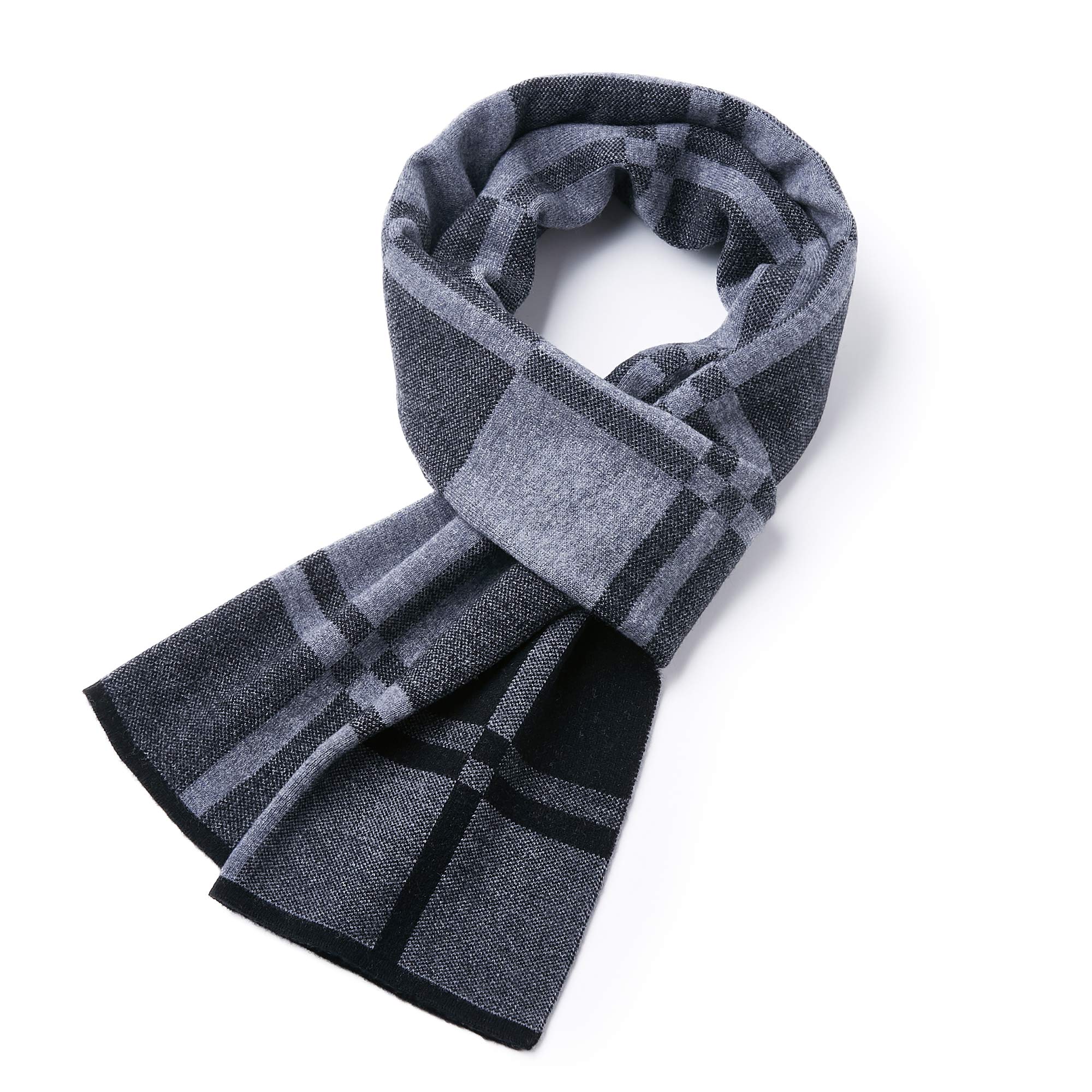RIONA Men's 100 Australian Merino Wool Scarf Knitted Soft Warm Neckwear