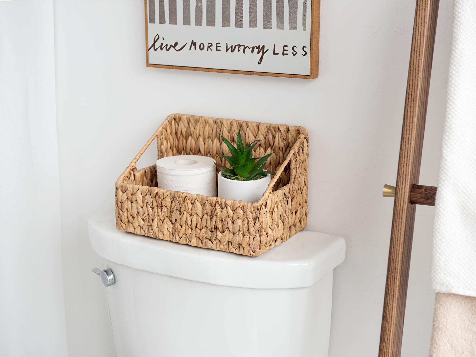 StorageWorks Wicker Baskets for Storage & 2-tier Water Hyacinth Storage Baskets