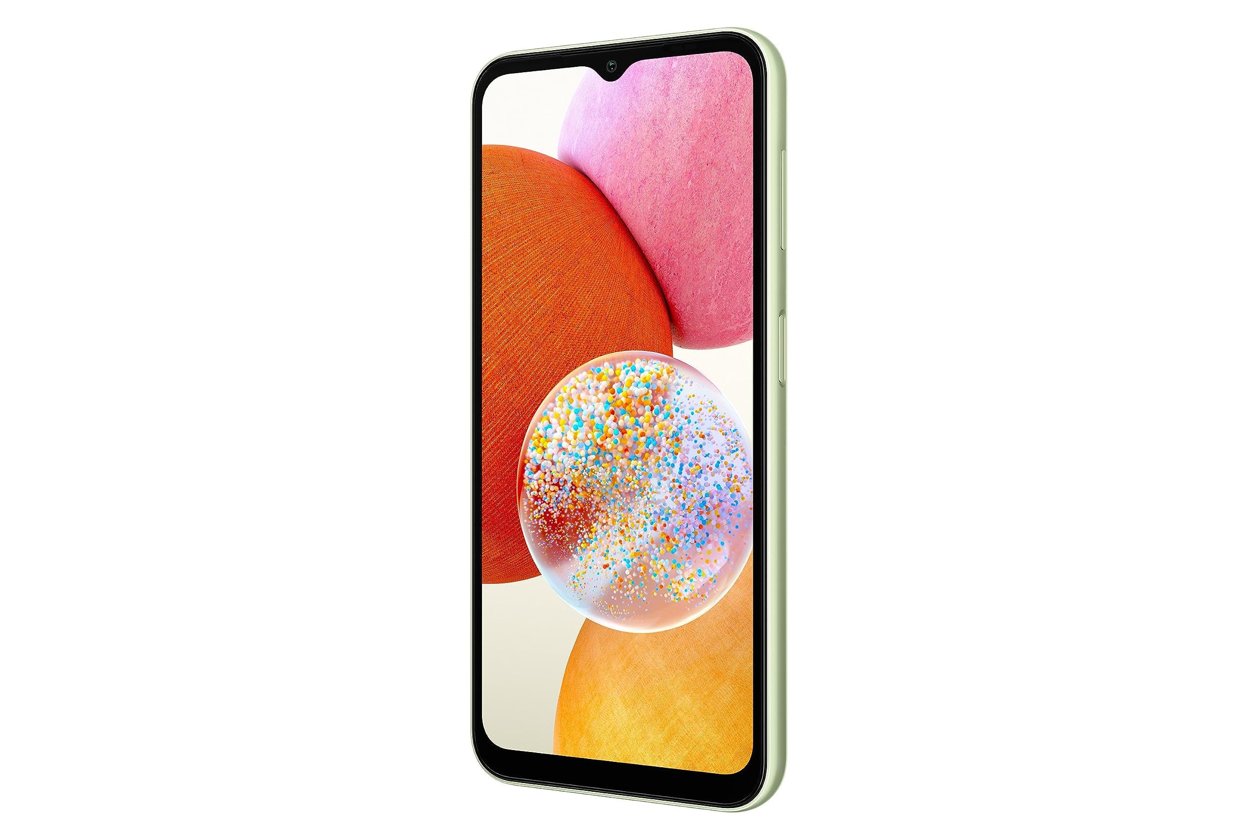 Samsung Galaxy A14 (SM-A145F/DS) Dual SIM,128GB + 4GB, Factory Unlocked GSM, International Version (Ring Grip Case Bundle) - No Warranty - (Light Green)