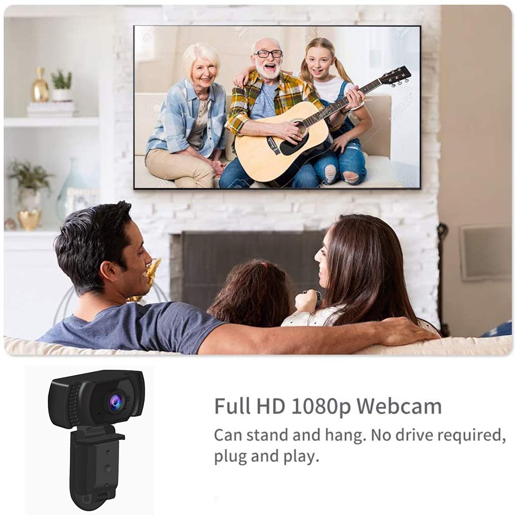 PC Cameras Webcam with Microphone, Computer Web Camera 1080p for Live Streaming, Gaming, Calling and Conferencing Flexible Rotatable,Red