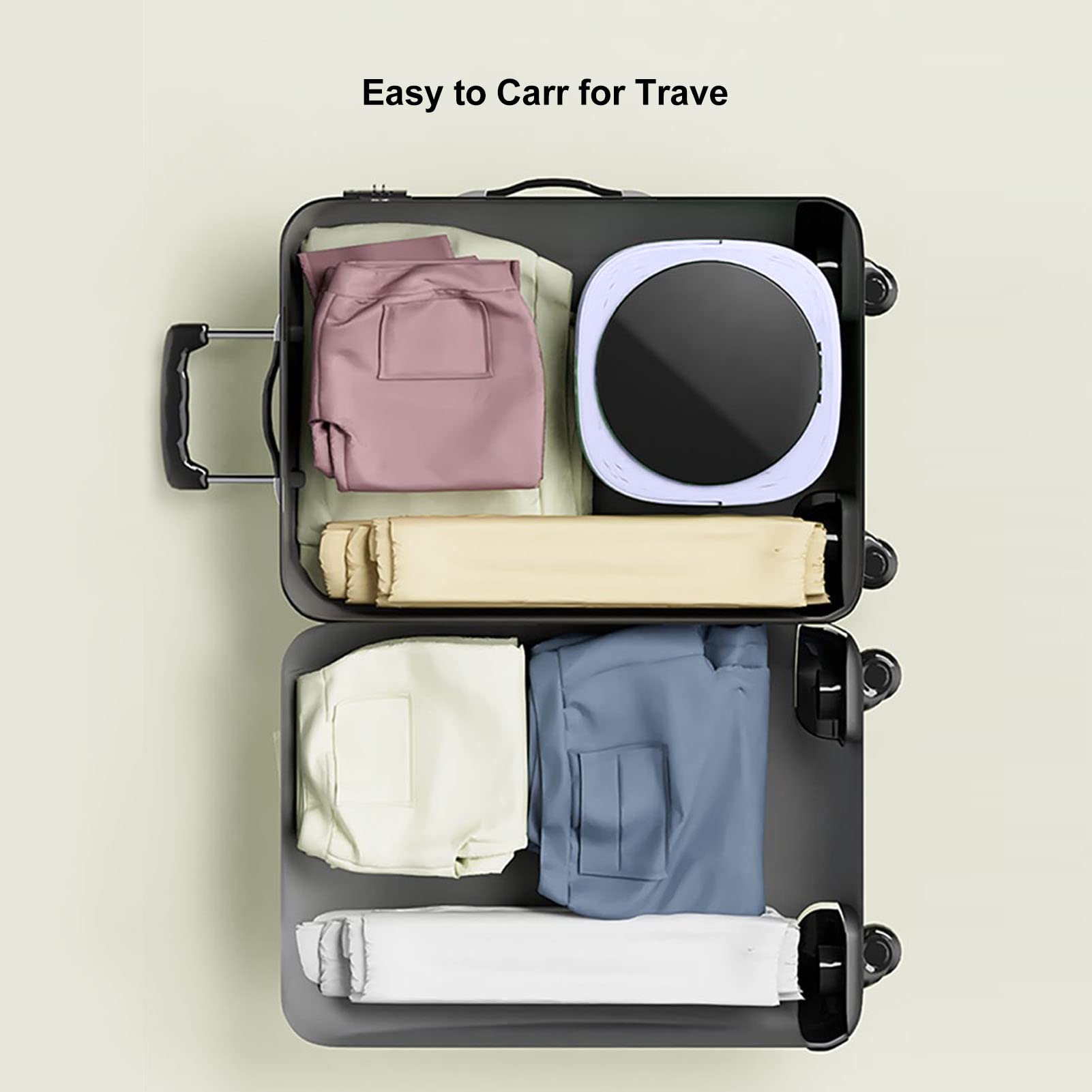 Portable Washing Machine, Mini Foldable Washer and Spin Dryer with Drainage Pipe, Lightweight Bucket Washer for Apartment, Laundry, Camping, RV, Travel, Underwear, Socks ()