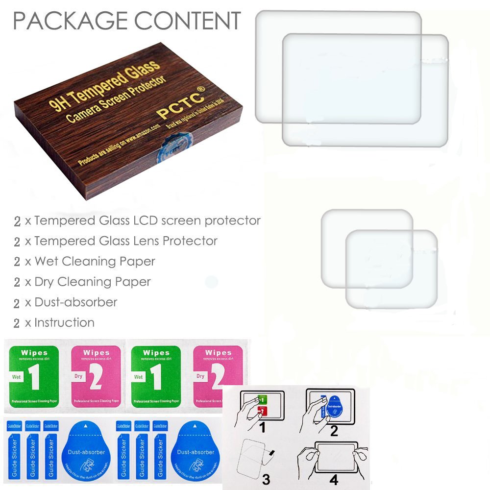 PCTC Screen Protector Compatible for Gopro Hero 7 6 5 Black Sport Action Camcorder Tough Screen (4 Pack)