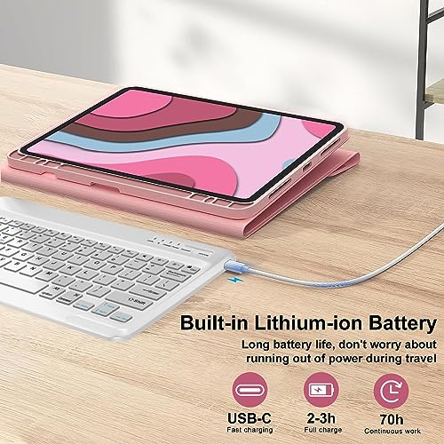 Samsung Galaxy Tab S7 FE (5G)/S8 Plus/S7 Plus Case with Keyboard, Detachable Wireless Bluetooth Keyboard, Protective Stand Cover, Smart Folio Case with S Pen Holder for Tablet S8 +/S7 FE/S7+ 12.4 inch
