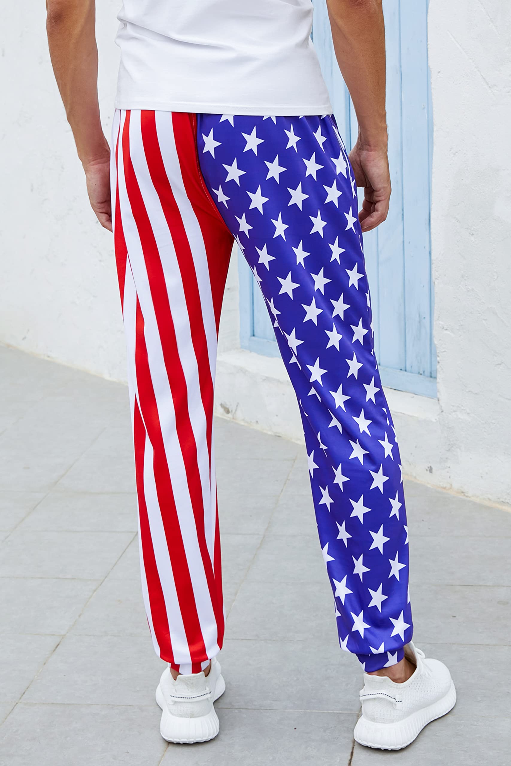 RAISEVERN Men Women American Flag Stars Stripes Print Hip Hop Novelty Jogger Pant Graphic Track Sweatpants With Drawstring Pockets Medium,2017 Style 3,Medium