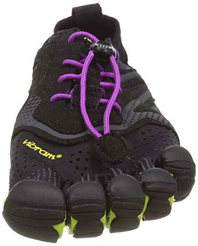 Vibram Women's FiveFingers, V-Run Running Shoe, Black/Yellow/Purple, 8.5-9 M US