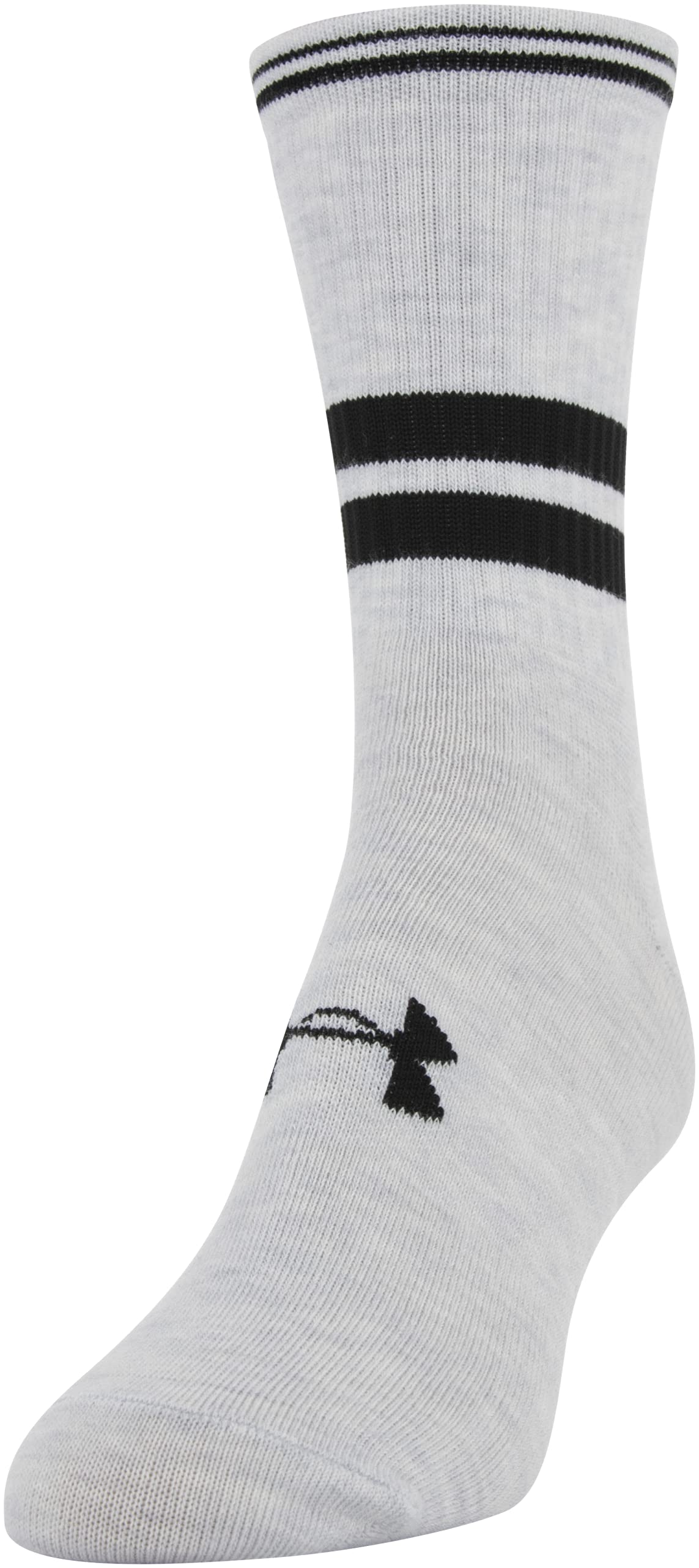 Under Armour Women's Essential Mid-Crew Socks, 3-Pairs, Gray/Black Assorted, Medium