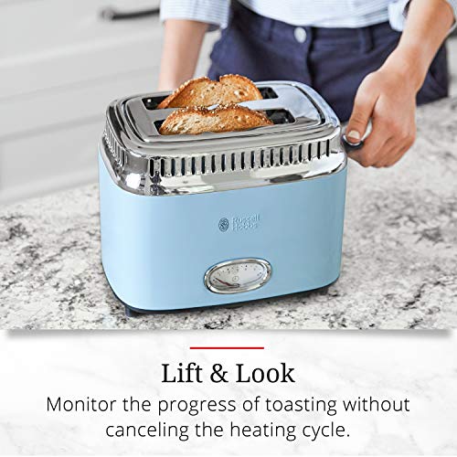 Russell Hobbs TR9150BLR Retro Style 2-Slice Toaster, Heavenly Blue