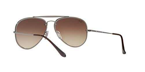 Ray-Ban RB3584N Blaze Aviator Sunglasses, Gunmetal/Brown Gradient Dark Brown, 61 mm
