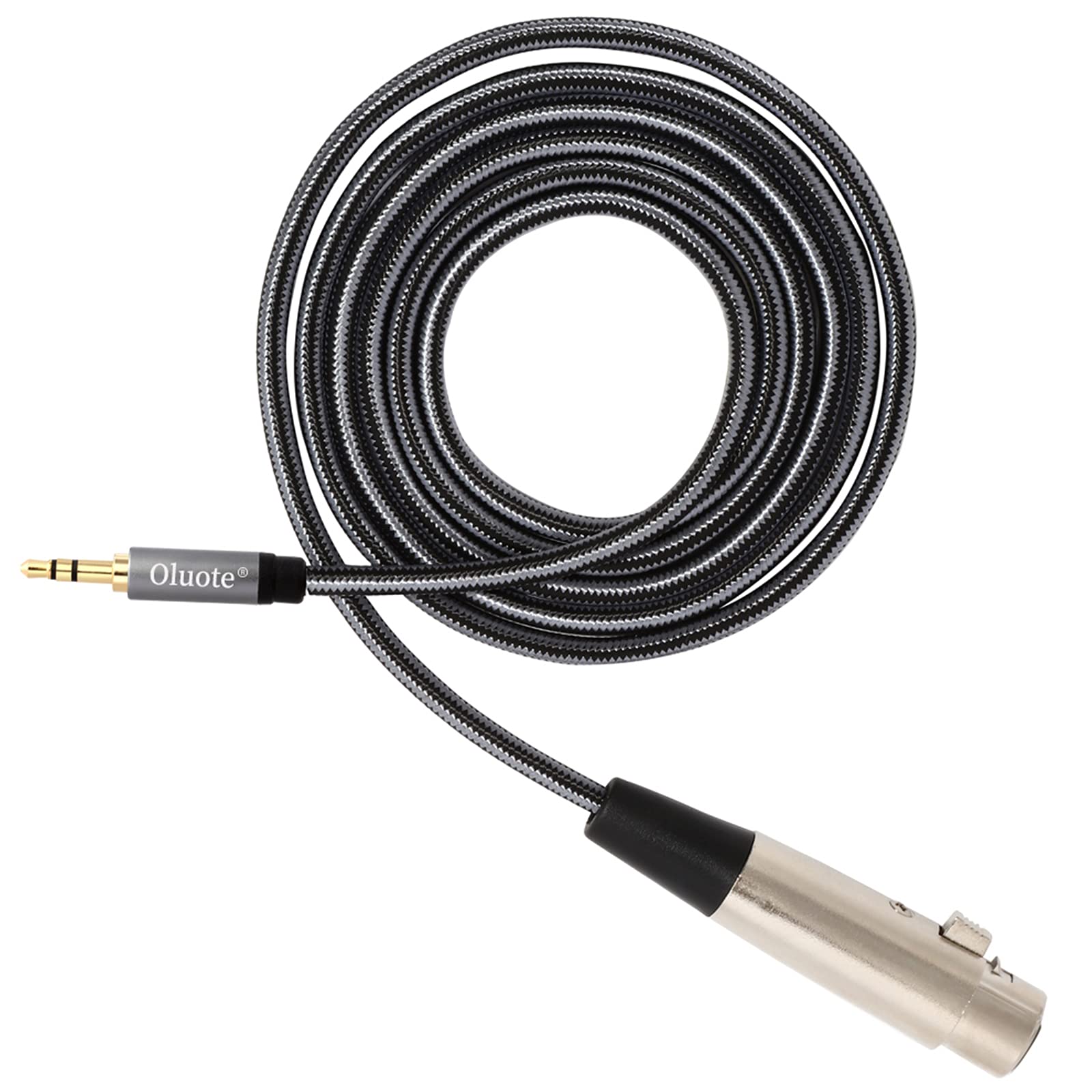 Oluote 3 Pin XLR Female to TRS 3.5mm (1/8") Male Microphone Cable, MIC Audio Interconnect Cable for Studio Sound Consoles Jack Lead Balanced Signal Interconnect Cable(4.9FT)