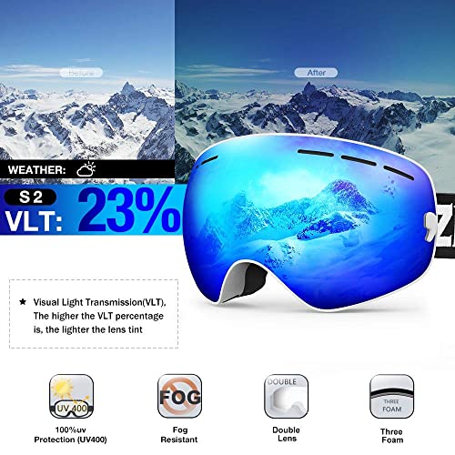 ZIONOR Lagopus Ski Goggles and XMINI Kids Ski Goggles