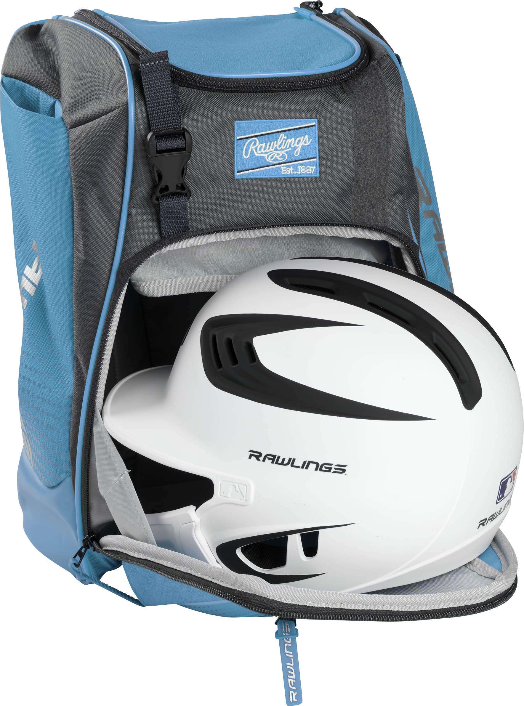 Rawlings | FRANCHISE Backpack Equipment Bag | Baseball / Softball | Columbia Blue