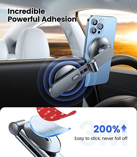 VICSEED Tesla Phone Mount【Strongest Magnet Power】Foldable Hidden Tesla Phone Holder Fit for All Phone, Tesla Model 3 Model Y for MagSafe Car Mount, Tesla Model Y Accessories, Tesla Model 3 Accessories
