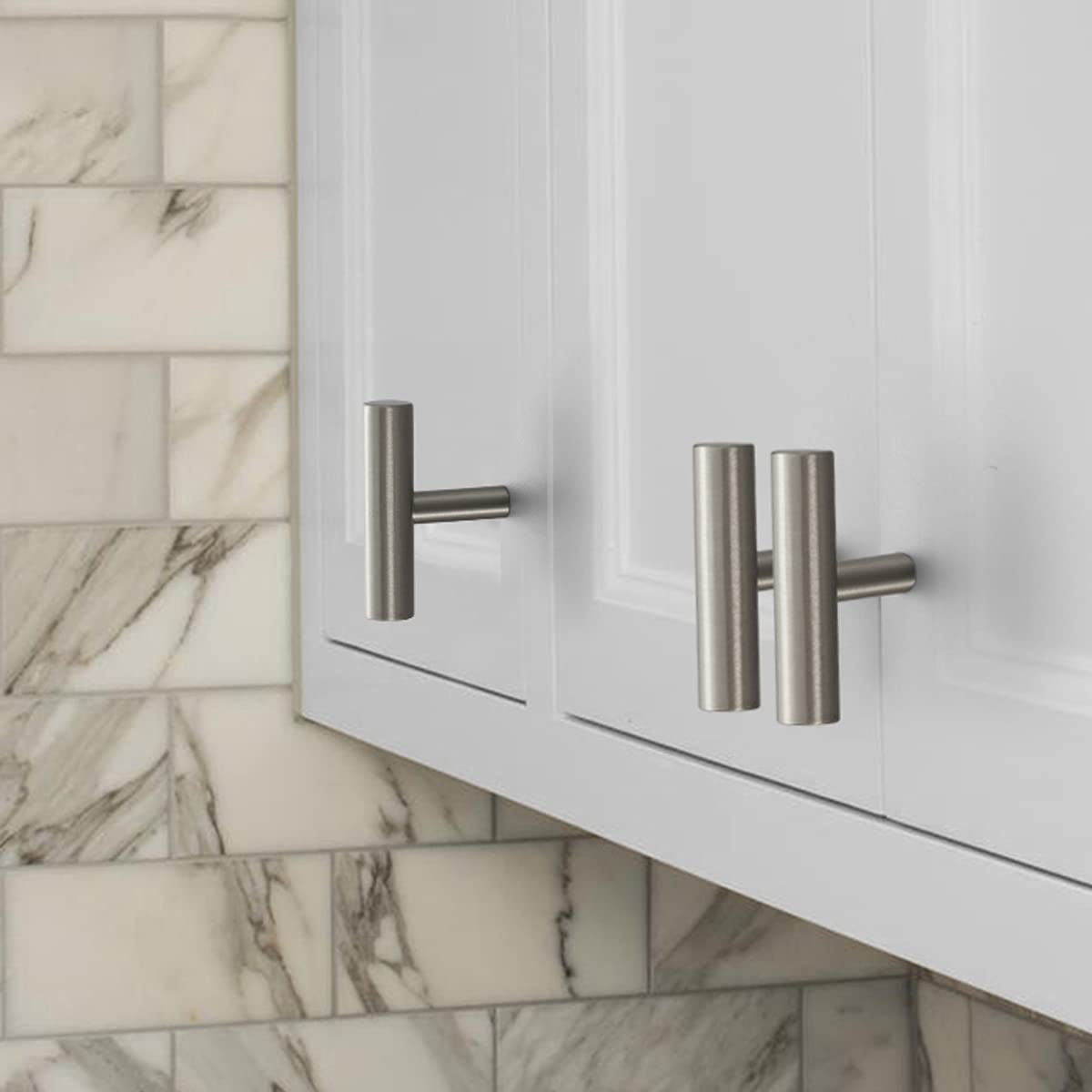 Probrico Kitchen Cabinet Drawer Handles and Pulls Stainless Steel (T-Knob, 10 Pack), T Bar Cabinet Knobs