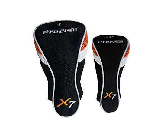 Precise Distinctive Left Handed Junior Golf Club Set for Age 3 to 5 (Height 3' to 3'8""), Set Includes: Driver (15""), Hybrid Wood (22, 7 Iron, Putter, Bonus Stand Bag & 2 Headcovers