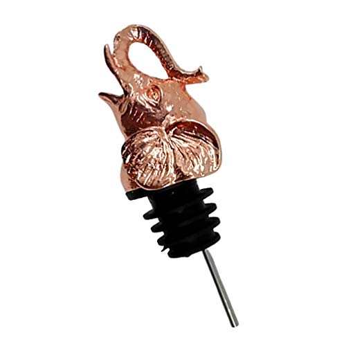 Yarnow Elephant Wine Pourer, Animal Wine Pourer Liquor Pour Spouts Bottle Pourer for Christmas for Bar Party Restaurant (Rose Gold)