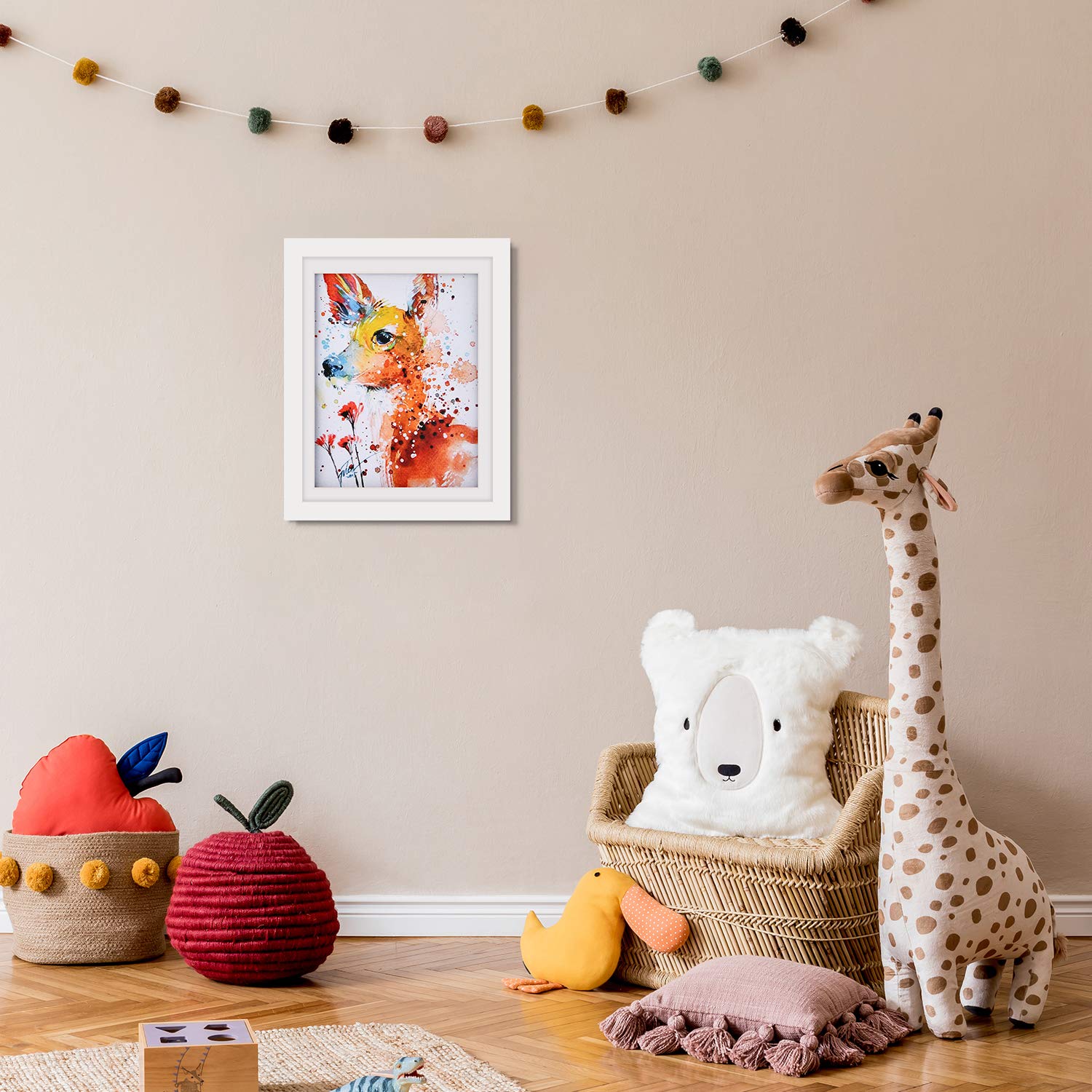ONE WALL Kids Artwork Picture Frame Display 8.5x11 with Mat or 9.9x12.7 Without Mat, White Wood Frame with Tempered Glass Front Opening for Kids Drawings, Artworks, Art Projects, Schoolwork, 2-Pack