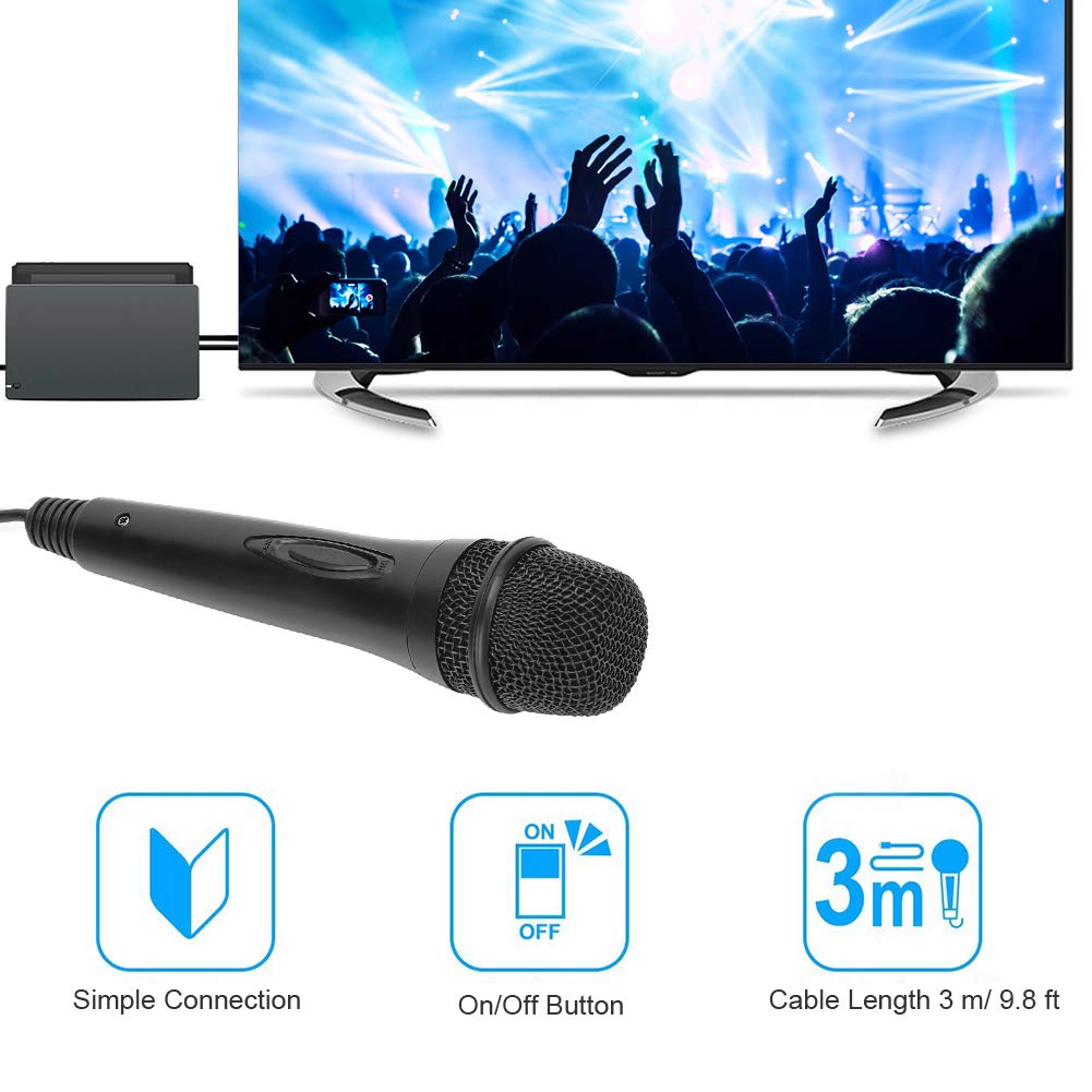 YYOYY USB Wired Microphone, for Switch//WII/XBOXONE/XBOX360, for Game Music, Rock Bands, Guitar , Portable Microphone, Cable, Plug and Play