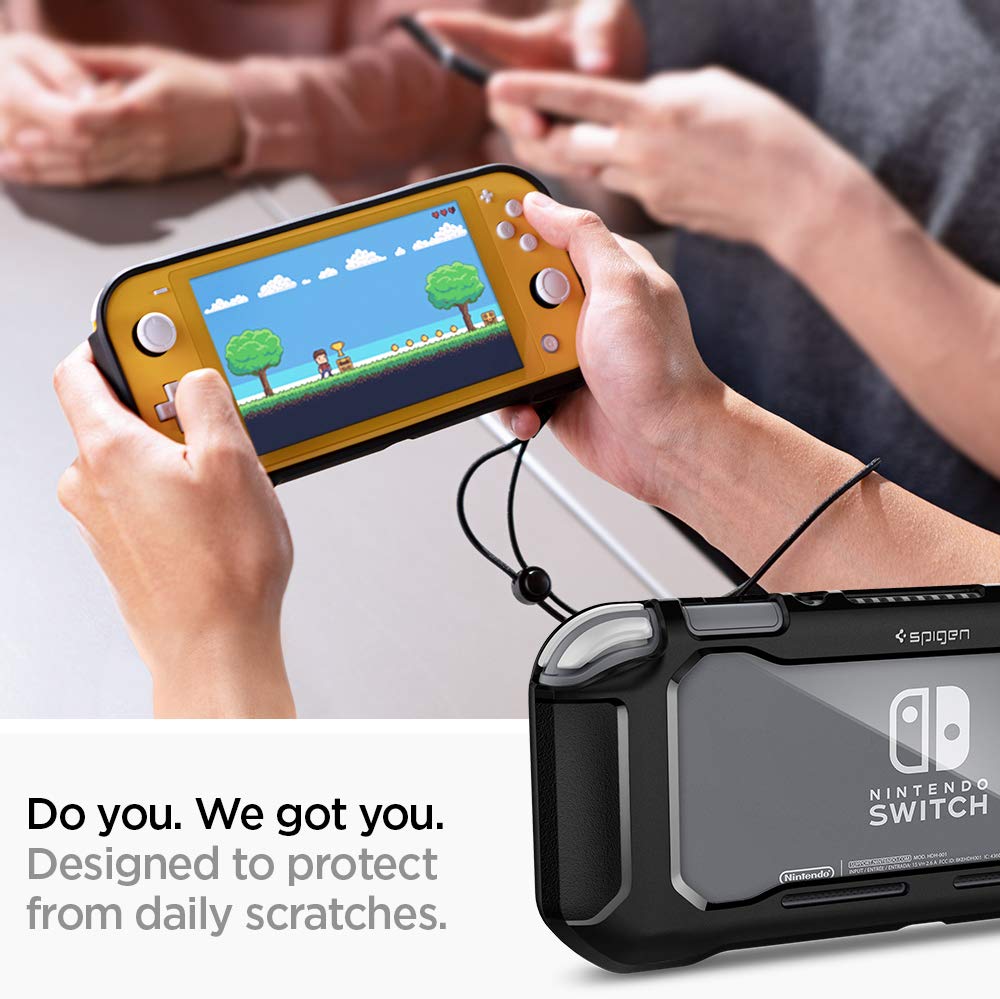Spigen Rugged Armor Designed for Nintendo Switch Lite Case with Strap (2019) - Matte Black