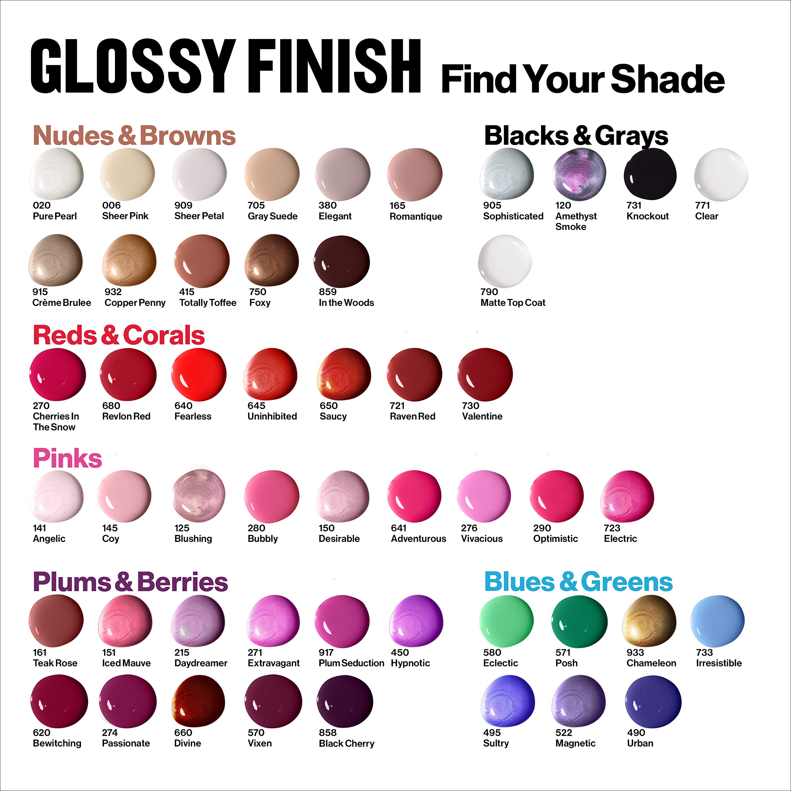 Revlon Nail Enamel, Chip Resistant Nail Polish, Glossy Shine Finish, in Plum/Berry, 271 Extravagant, 0.5 oz