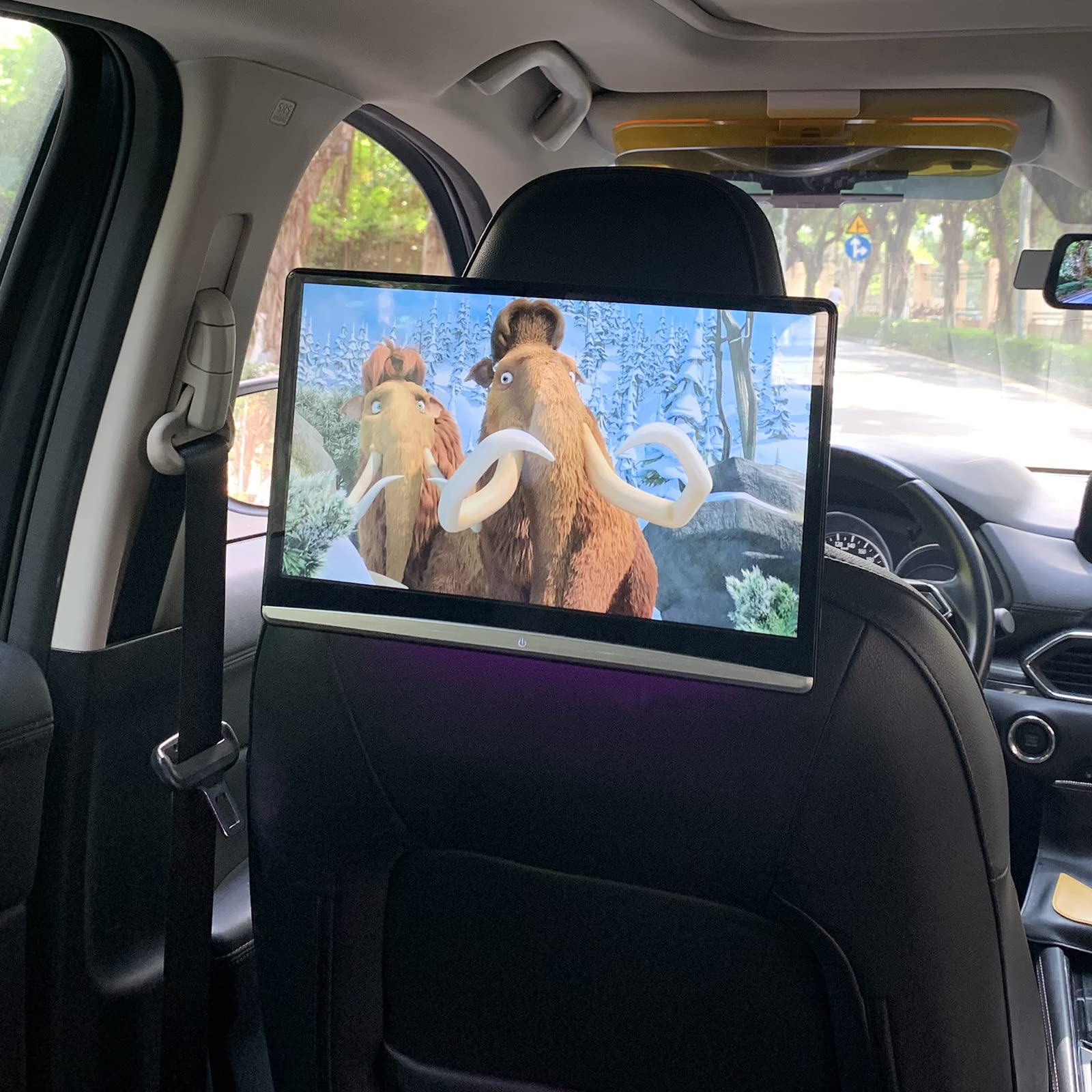 Ventray 13.3 Inch Android 10 Car Headrest Video Player, Universal Backseat TV Monitors, Touch Screen Car TV with WiFi, Bluetooth, HDMI in/Out, USB/TF, 3G Ram + 16G ROM