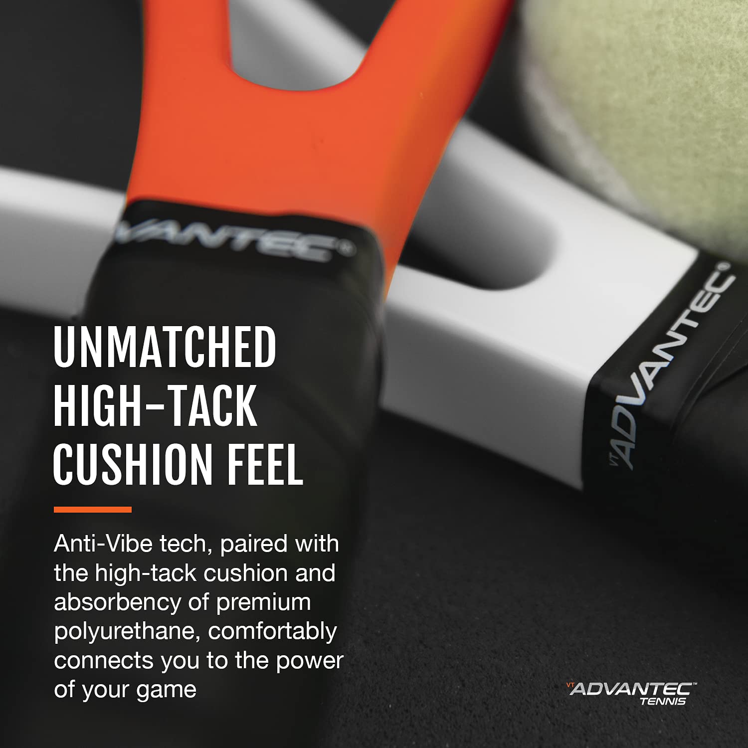 Vibration Dampening Tennis Racket Grip Tape β Advanced Polymer Technology β Dampens Frame Vibration β Simple Adhesive-Free Installation β Optimize Response and Control by VT Advantec