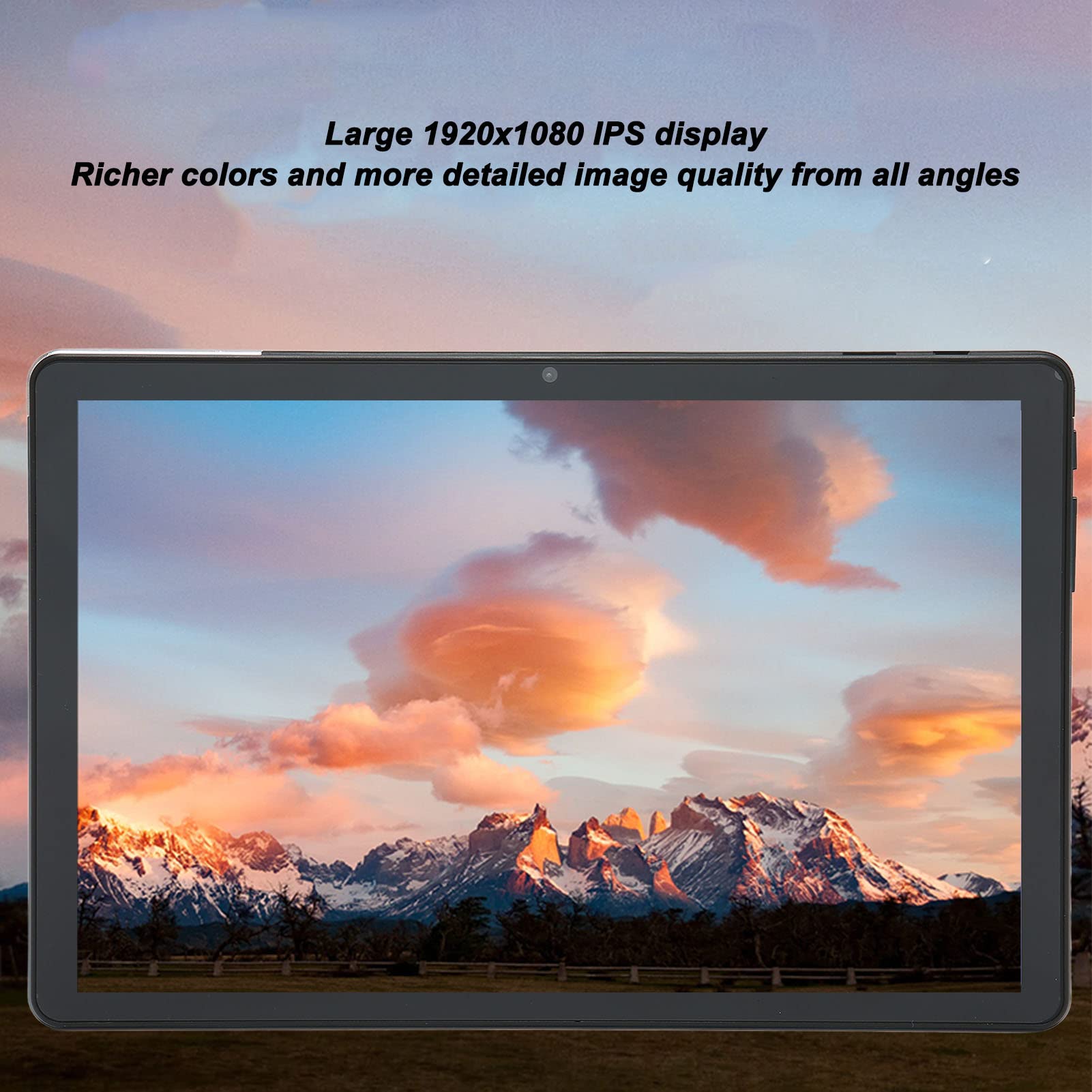 VINGVO HD Tablet, 100-240V 12GB RAM 128GB ROM Octa Core Processor Tempered Glass 5G WiFi 8MP Front 16MP Rear 4G Entertainment Call Tablet for Android 11 (US Plug)