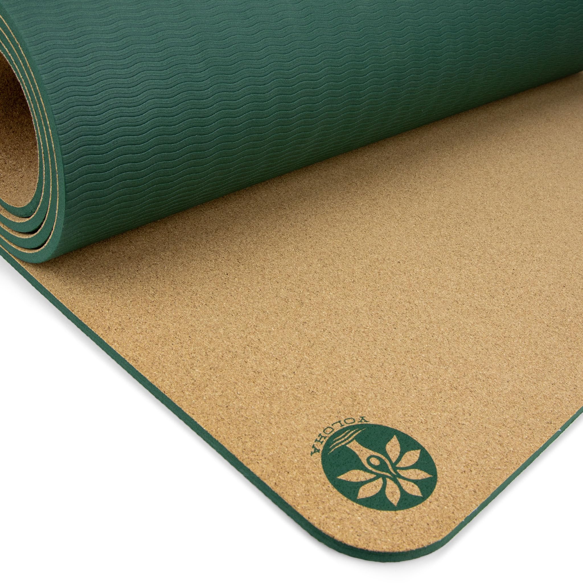 Yoloha Aura Cork Yoga Mat | Non Slip, Sustainable, Soft, Durable, Lightweight, Premium, Handmade (Plant Foam, 72" x 26")