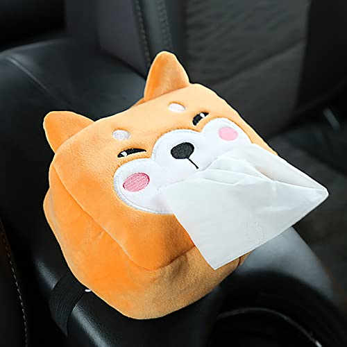 Tissue Box Cover Soft Adorable Animals Shaped Creative Storage Bag Hanging Pouch Tissue Box for Car Home Led Lights for Inside